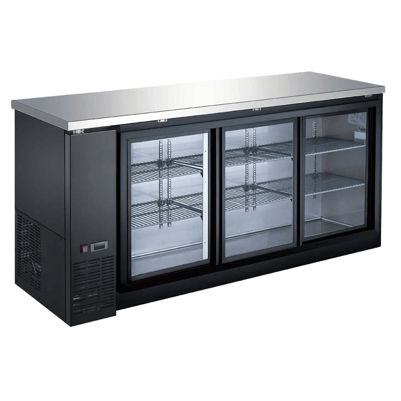 Drago 72″ Solid Door Hinged Back Bar Cooler - Texas Restaurant Equipment